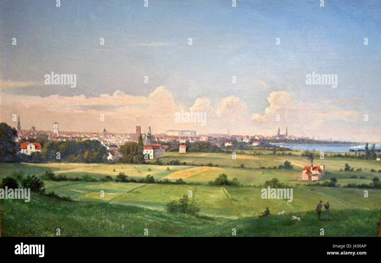 Ludvig Messmann captured a scenic view of Copenhagen from Valby Bakke ...