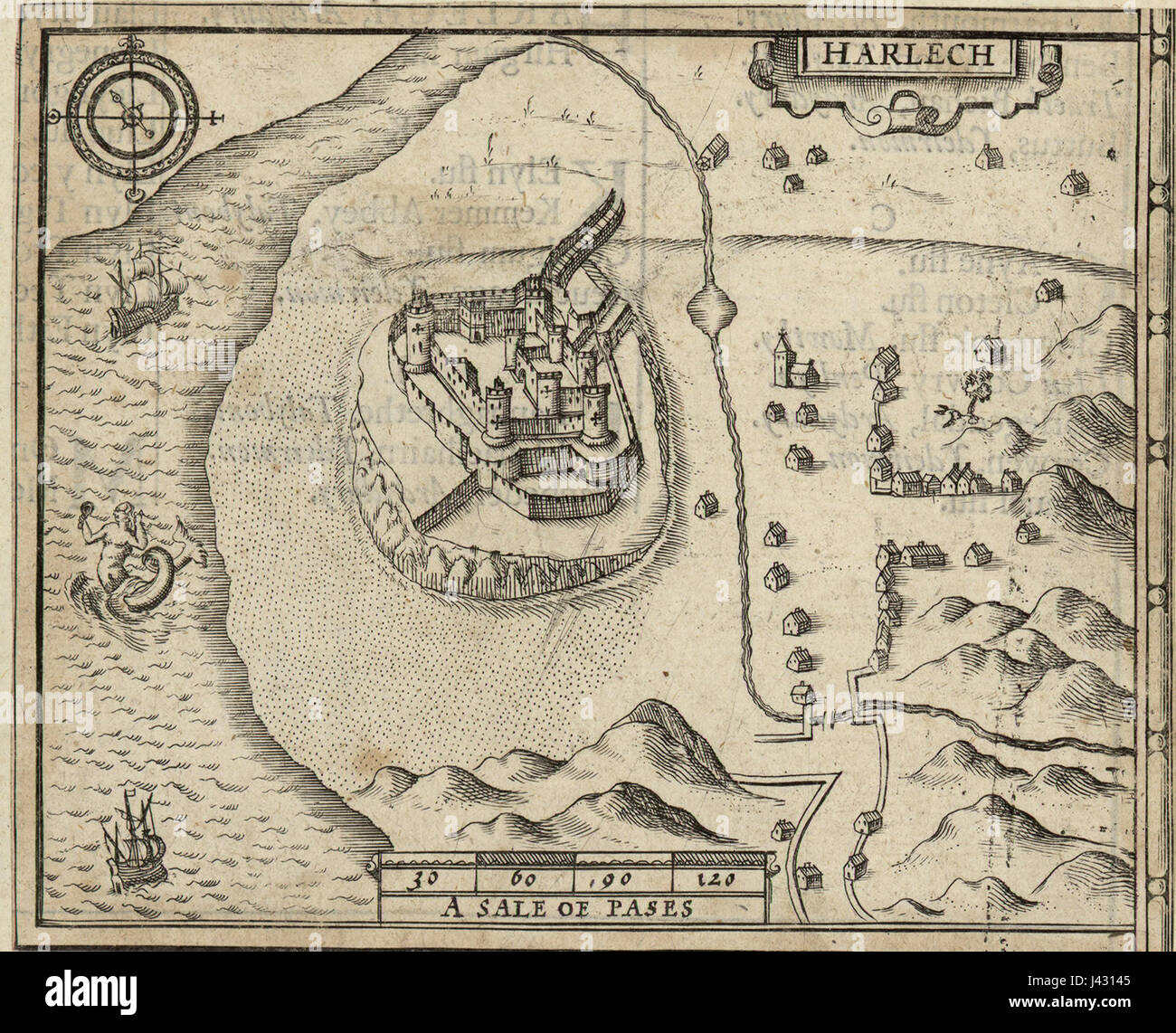 Map of Harlech 02373 Stock Photo - Alamy