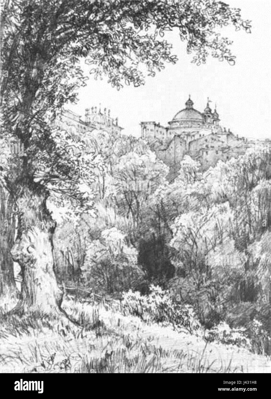 This study by Lebedev captures a scene from Ariccia, near Rome. Known ...