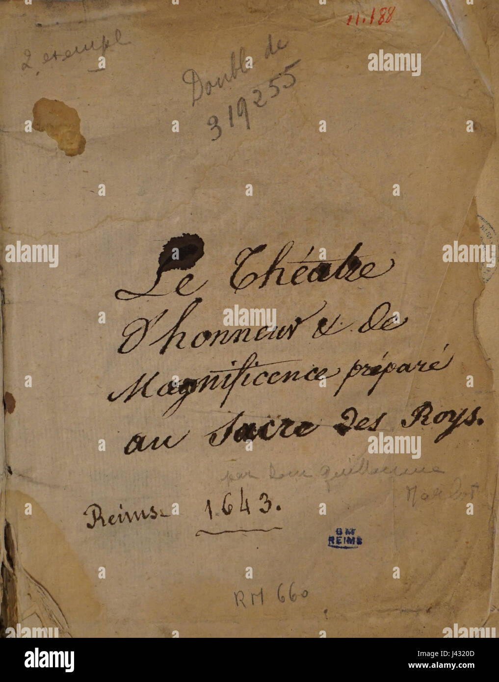 A historical French image titled 'Le theatre d'honneur,' depicting a ...