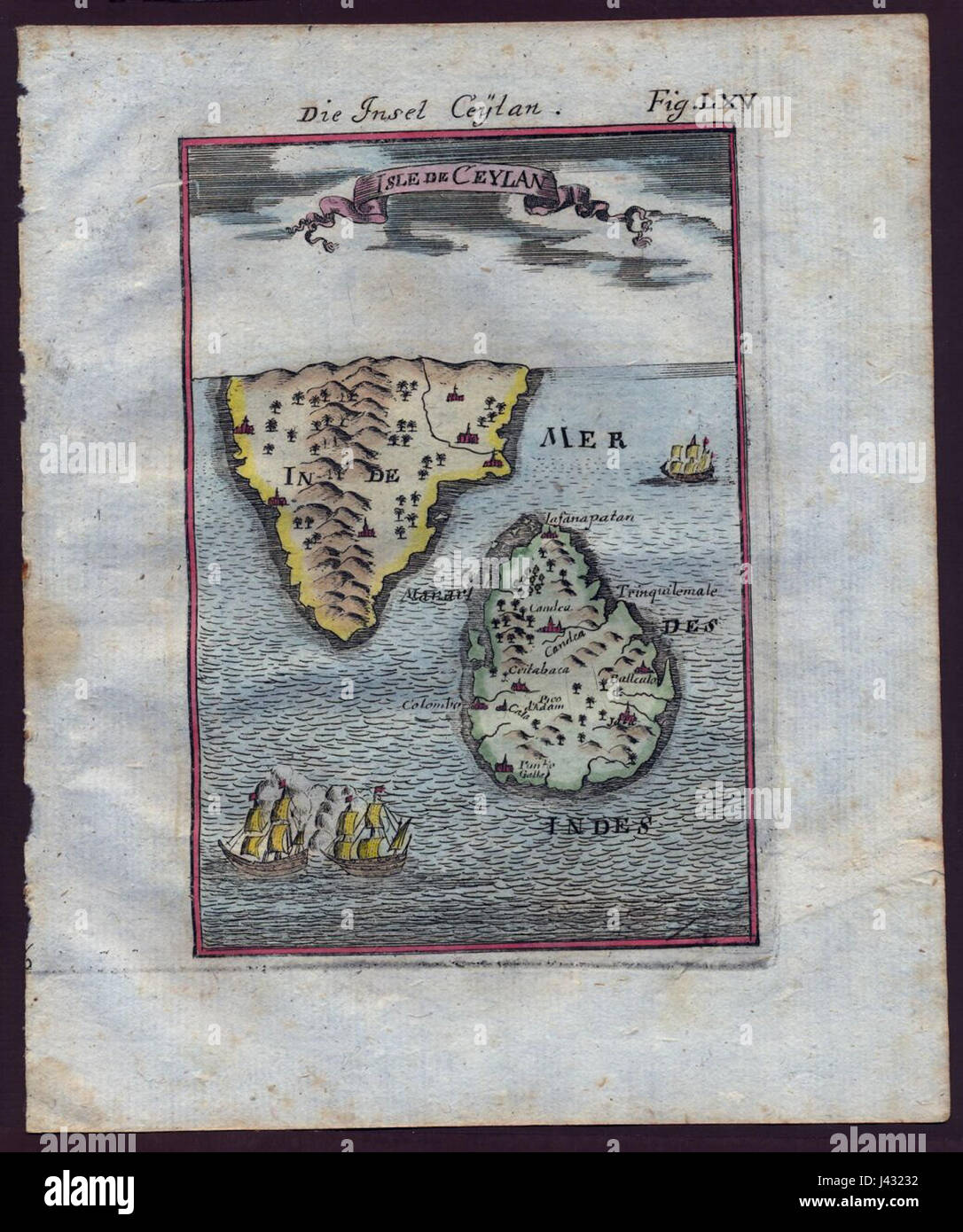 Map of Ceylon, 1719 Stock Photo - Alamy