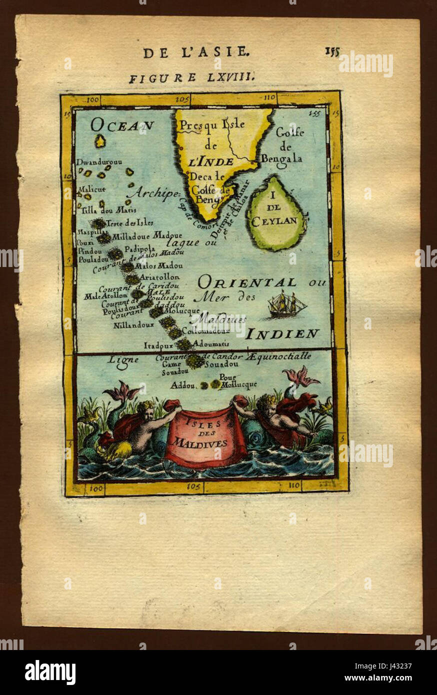 Map of the Maldives, 1683 Stock Photo - Alamy