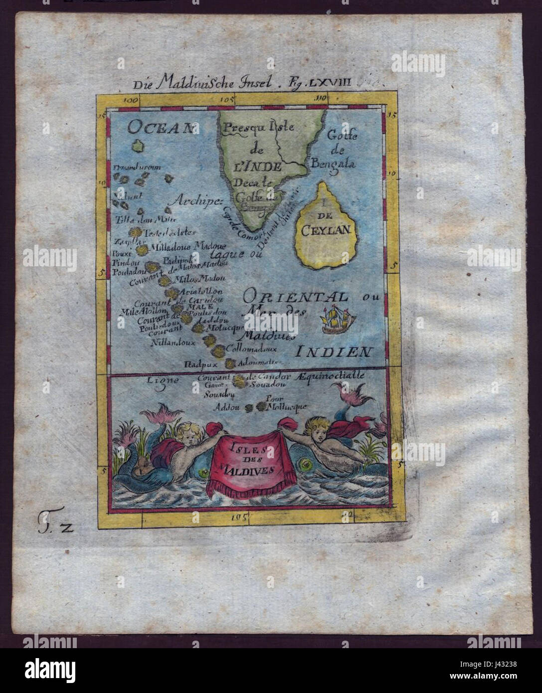 Map of the Maldives, 1719 Stock Photo - Alamy