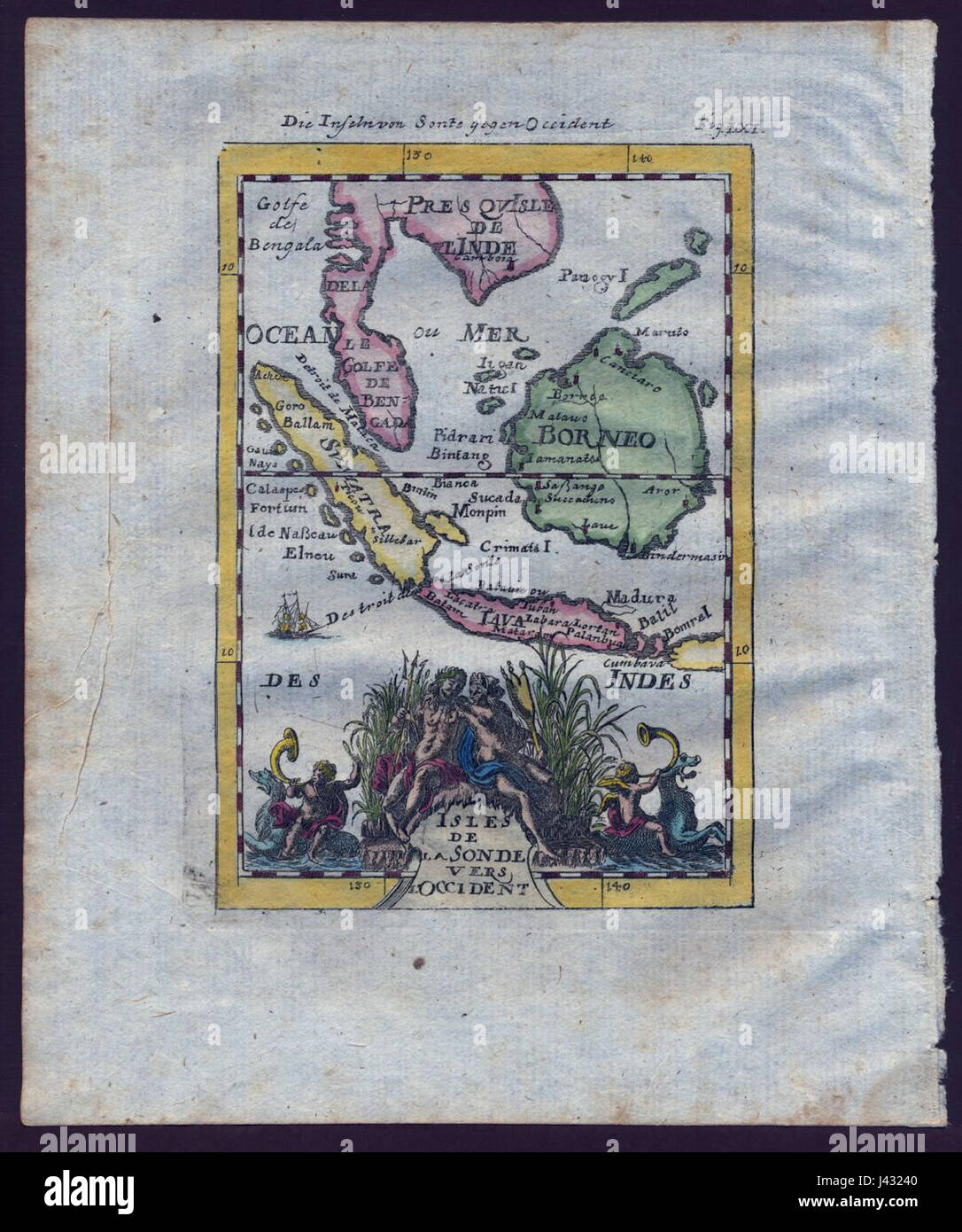 Map of western Indonesia, 1719 Stock Photo - Alamy