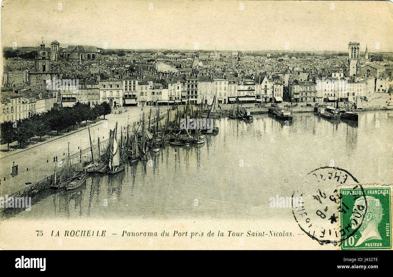 The panorama of the port and city of La Rochelle captures the ...