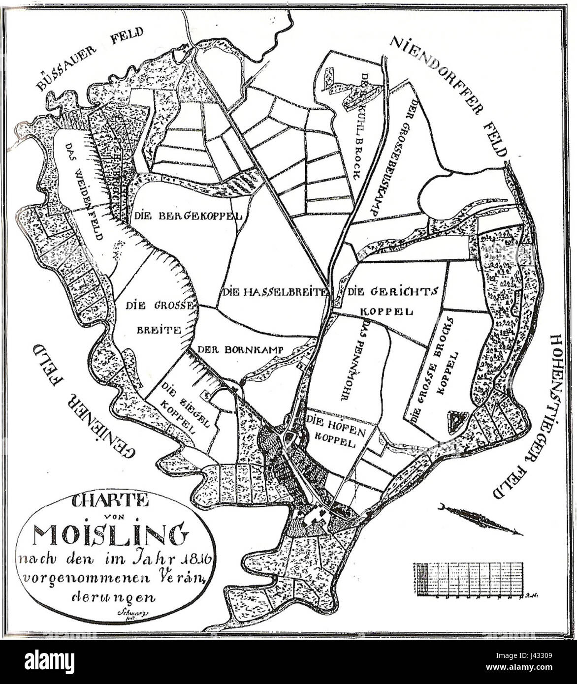 The Map of Moisling (1816) is an early 19th-century cartographic ...