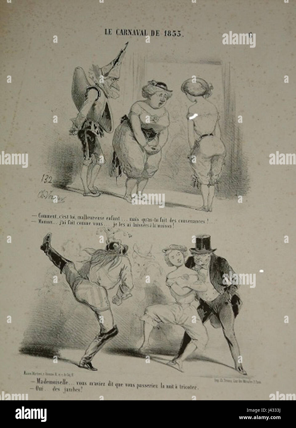 'Le Carnaval de 1853' is a painting or illustration depicting the ...