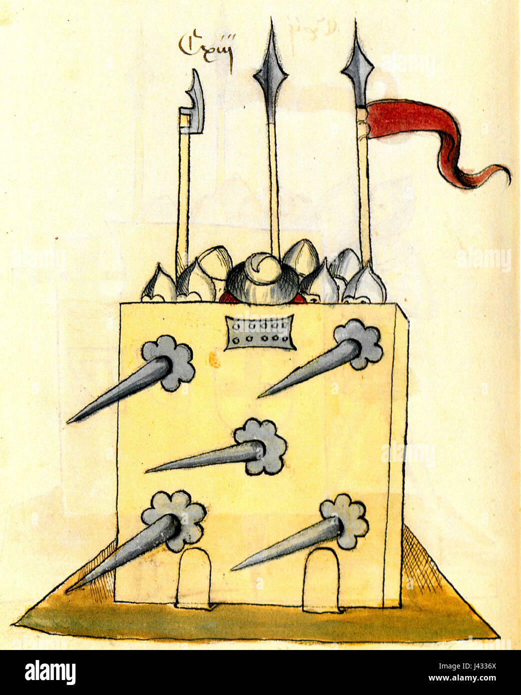 'Bellifortis' by Konrad Kyeser, a manuscript from the late medieval ...