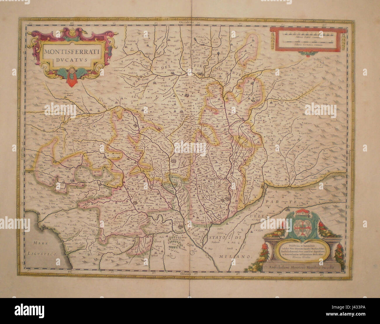 Mappa del ducato del Monferrato Stock Photo - Alamy