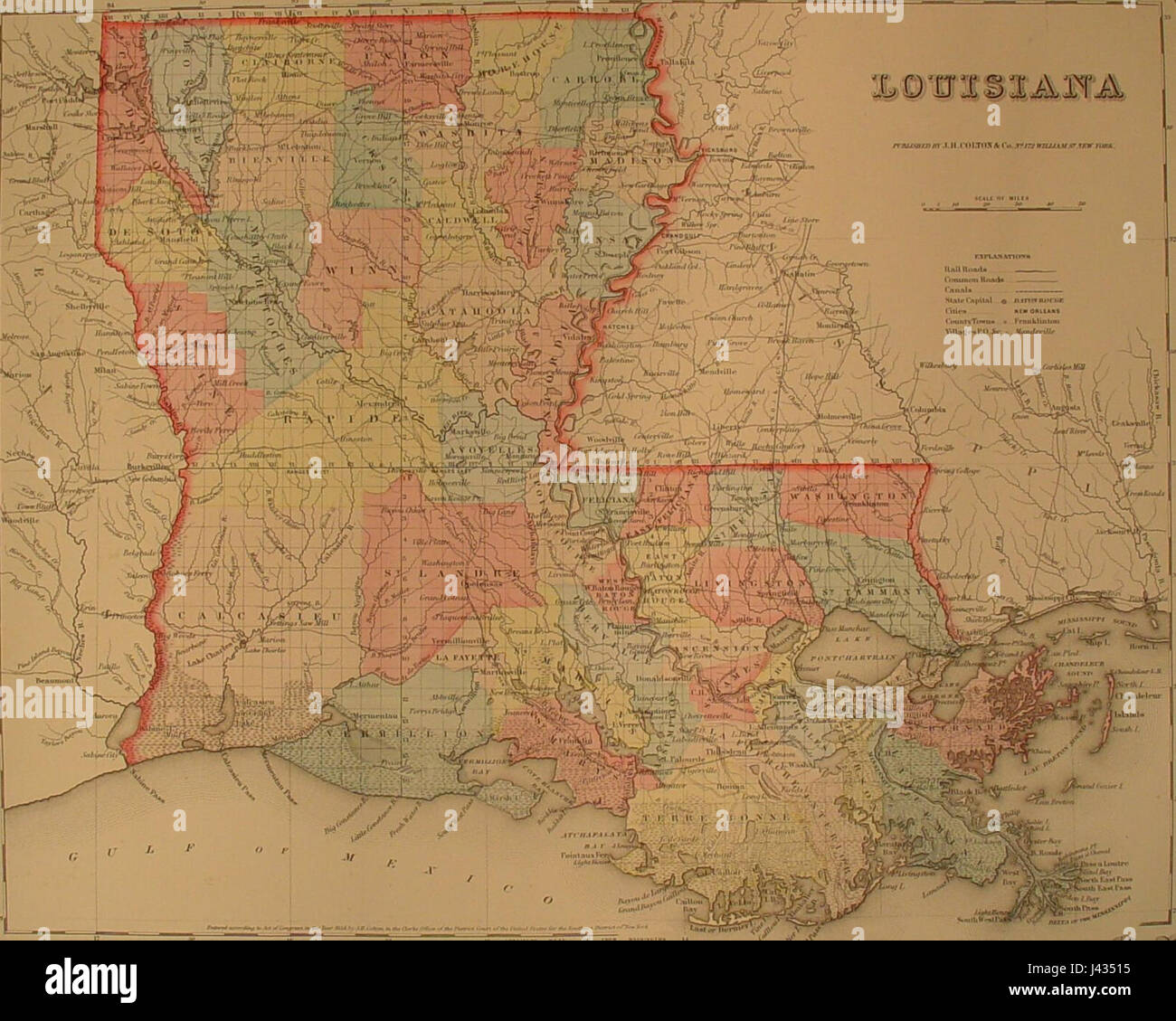 Political map louisiana hi-res stock photography and images - Alamy