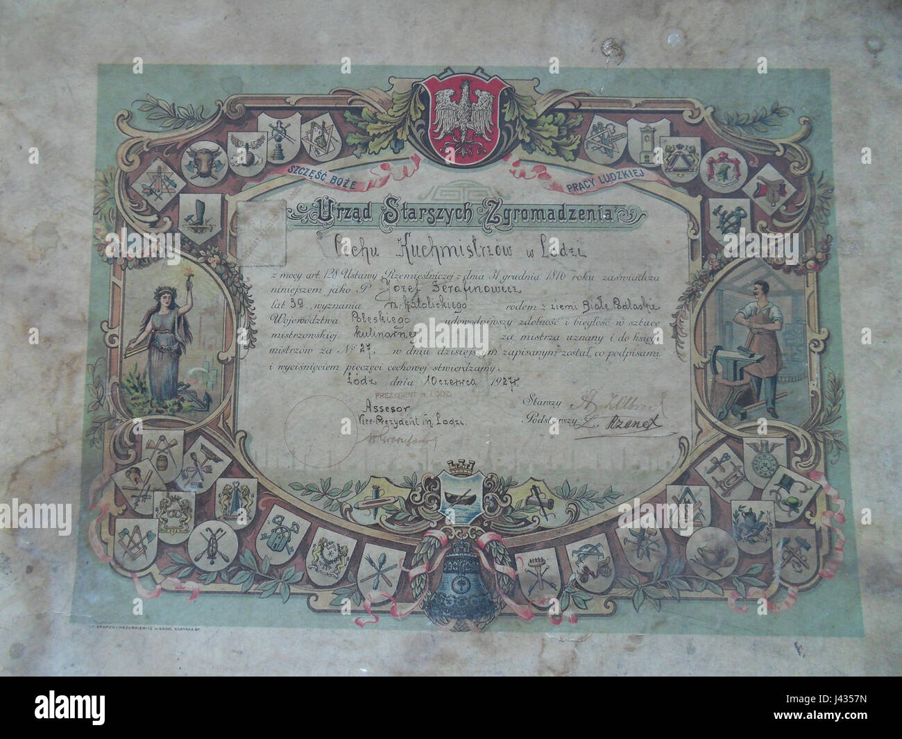List mistrzowski Meisterbrief Stock Photo - Alamy