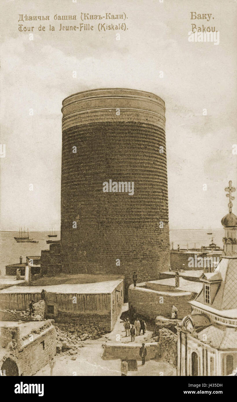 The *Maiden Tower* is an ancient structure in Baku, Azerbaijan. This ...