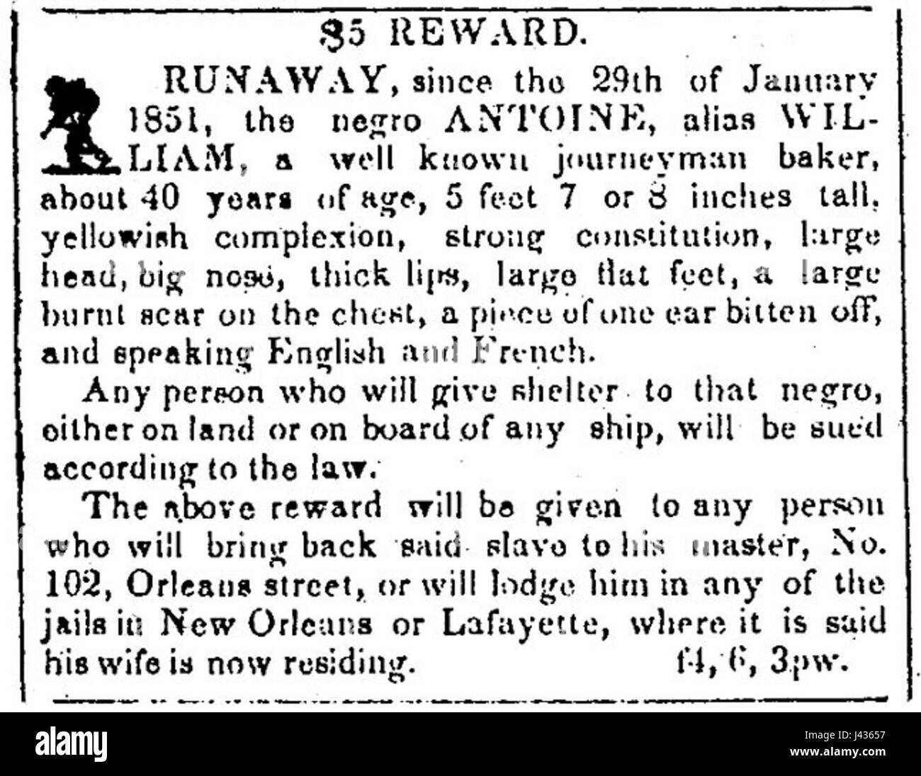 Runaway slave ad hi-res stock photography and images - Alamy