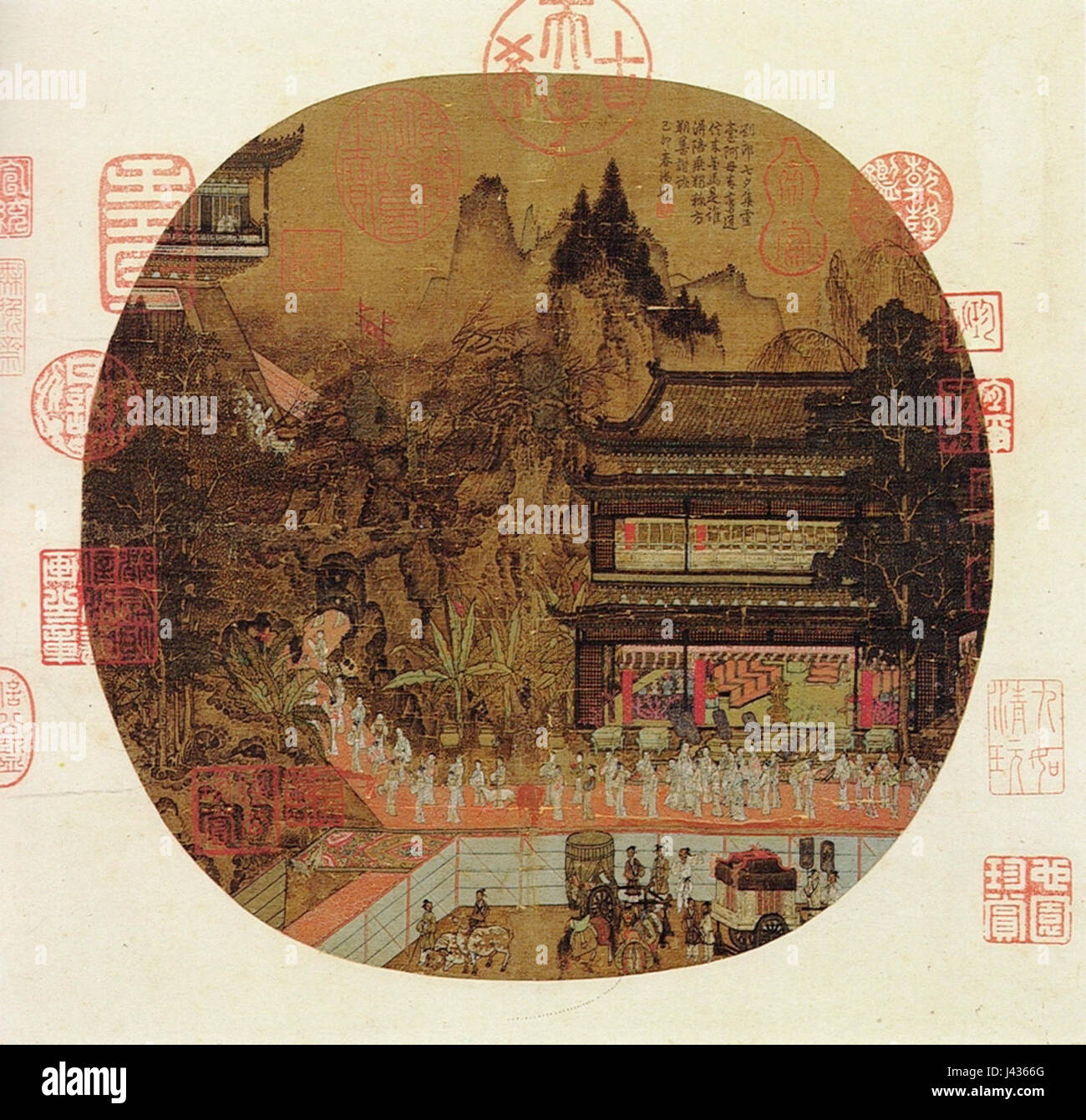 This artwork, titled 'Le palais Han' by Zhao Boju, depicts the grandeur ...