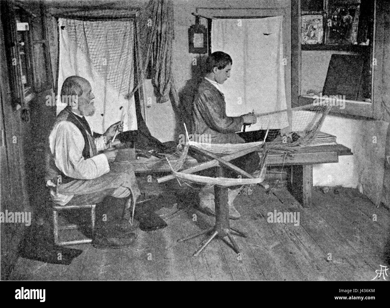 Weaving a net Black and White Stock Photos & Images - Alamy