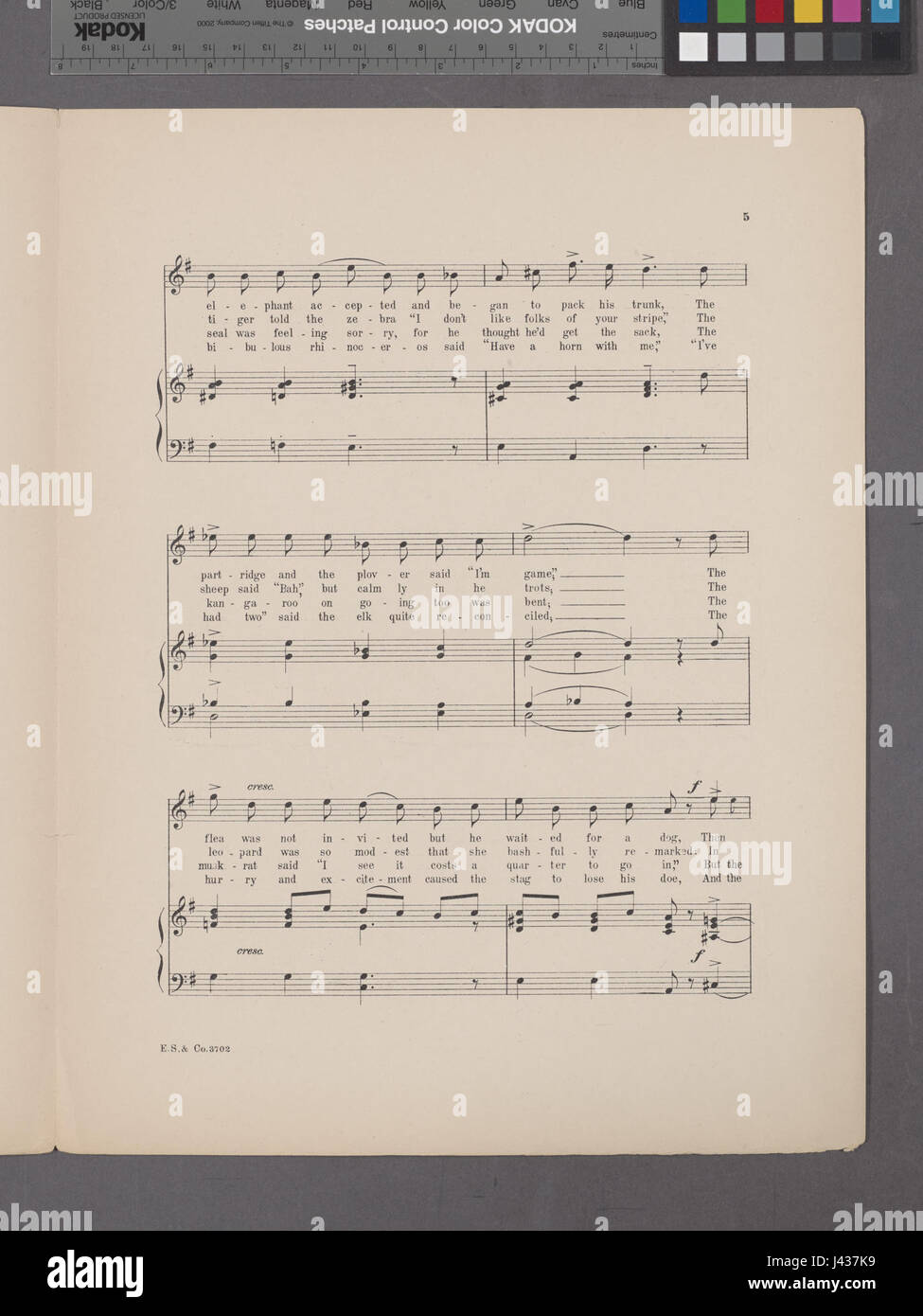 A musical piece titled 'Menagerie Song,' documented in the NYPL ...
