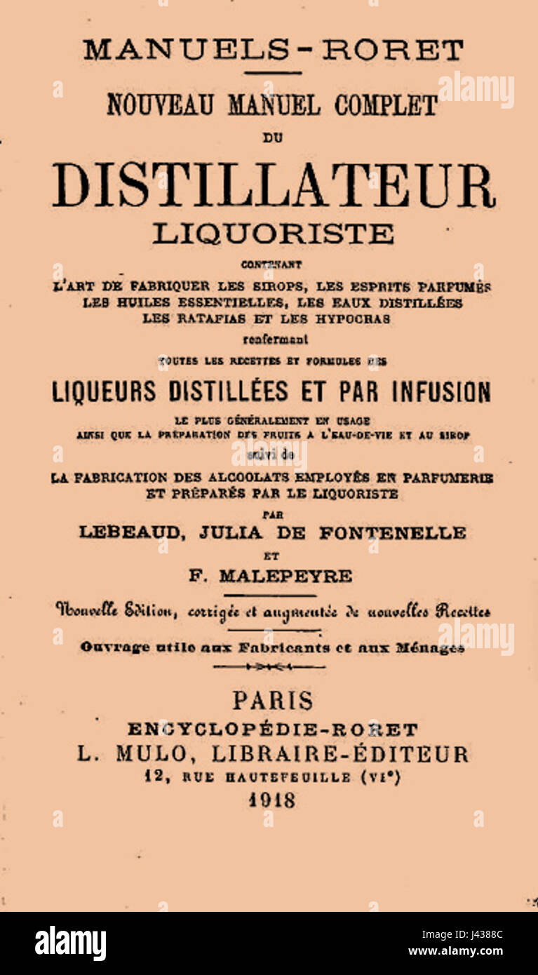 Manuel distillateur refers to a manual distillation process used in the ...