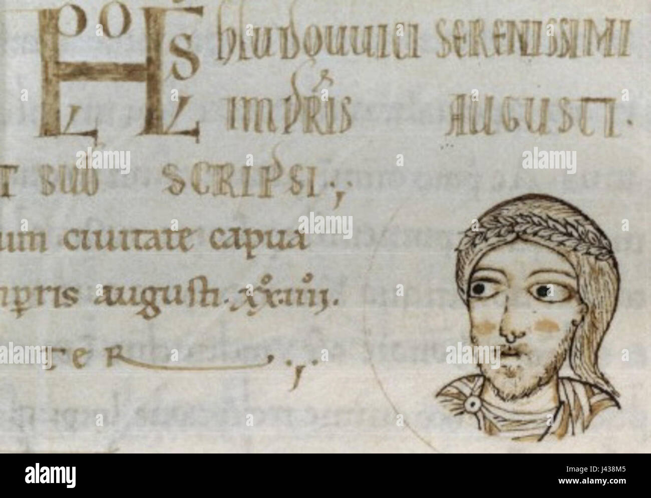 An illustration of Emperor Louis II, depicting his regal attire and ...