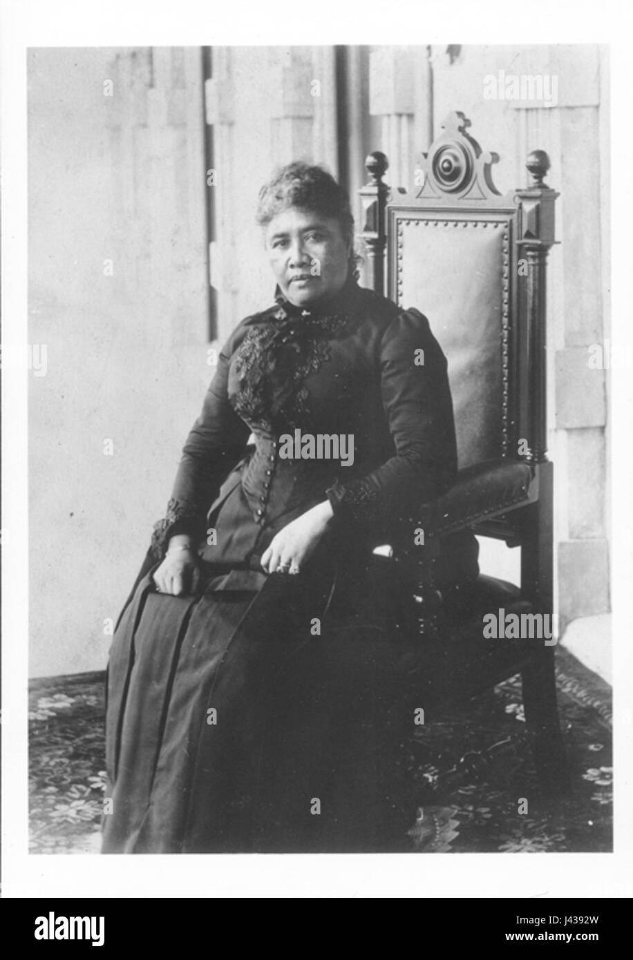 This photograph shows Queen Liliuokalani of Hawaii in 1891, providing a ...