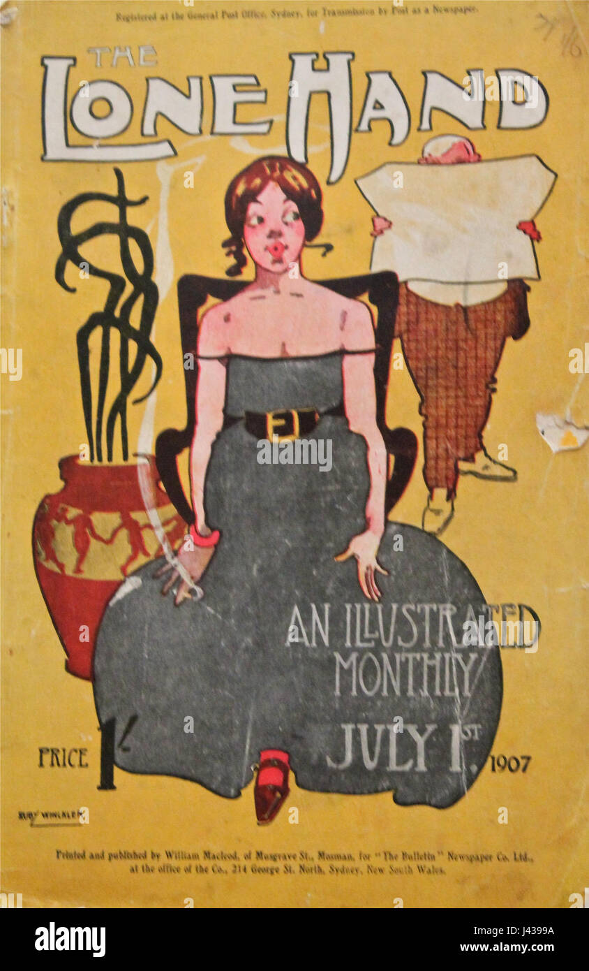 The 'Lone Hand' was an Australian magazine, and the cover from July ...