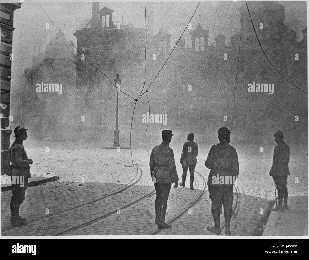Town on fire in Black and White Stock Photos & Images - Alamy