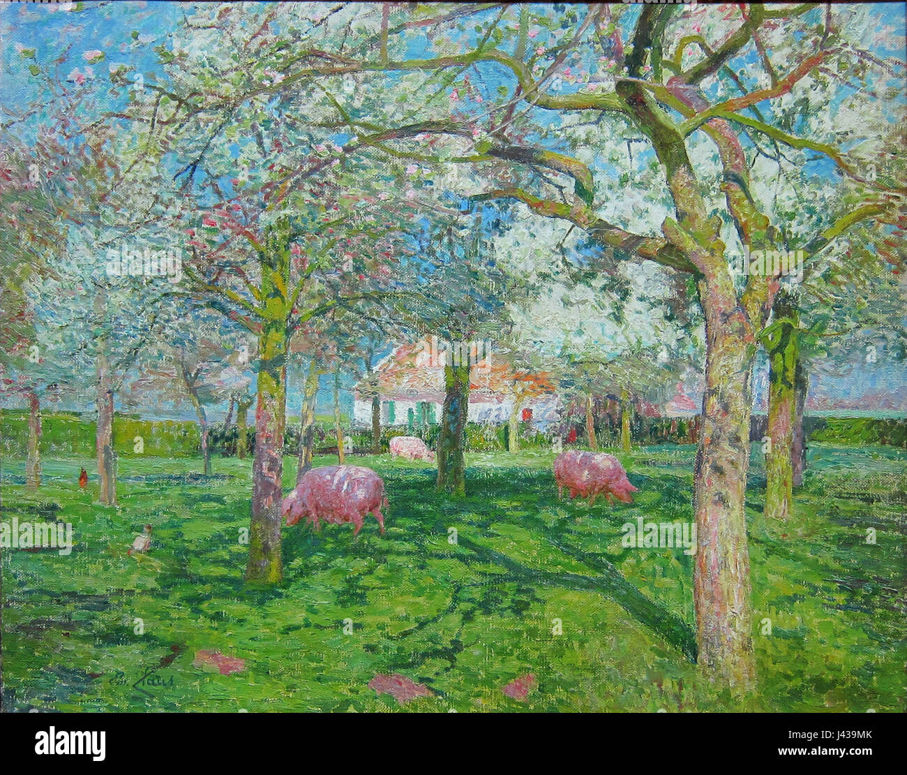 A painting by Emile Claus titled *Verger*, held in Lille's Palais des ...