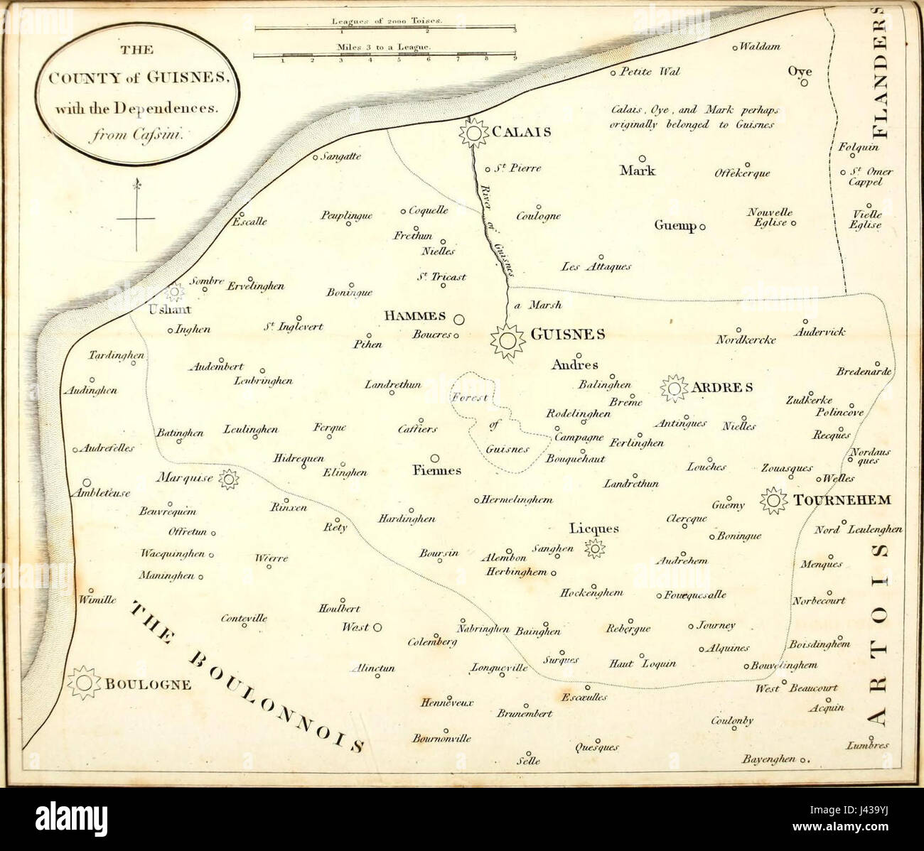 A map depicting the County of Guines, an area located in Cuba. The map ...