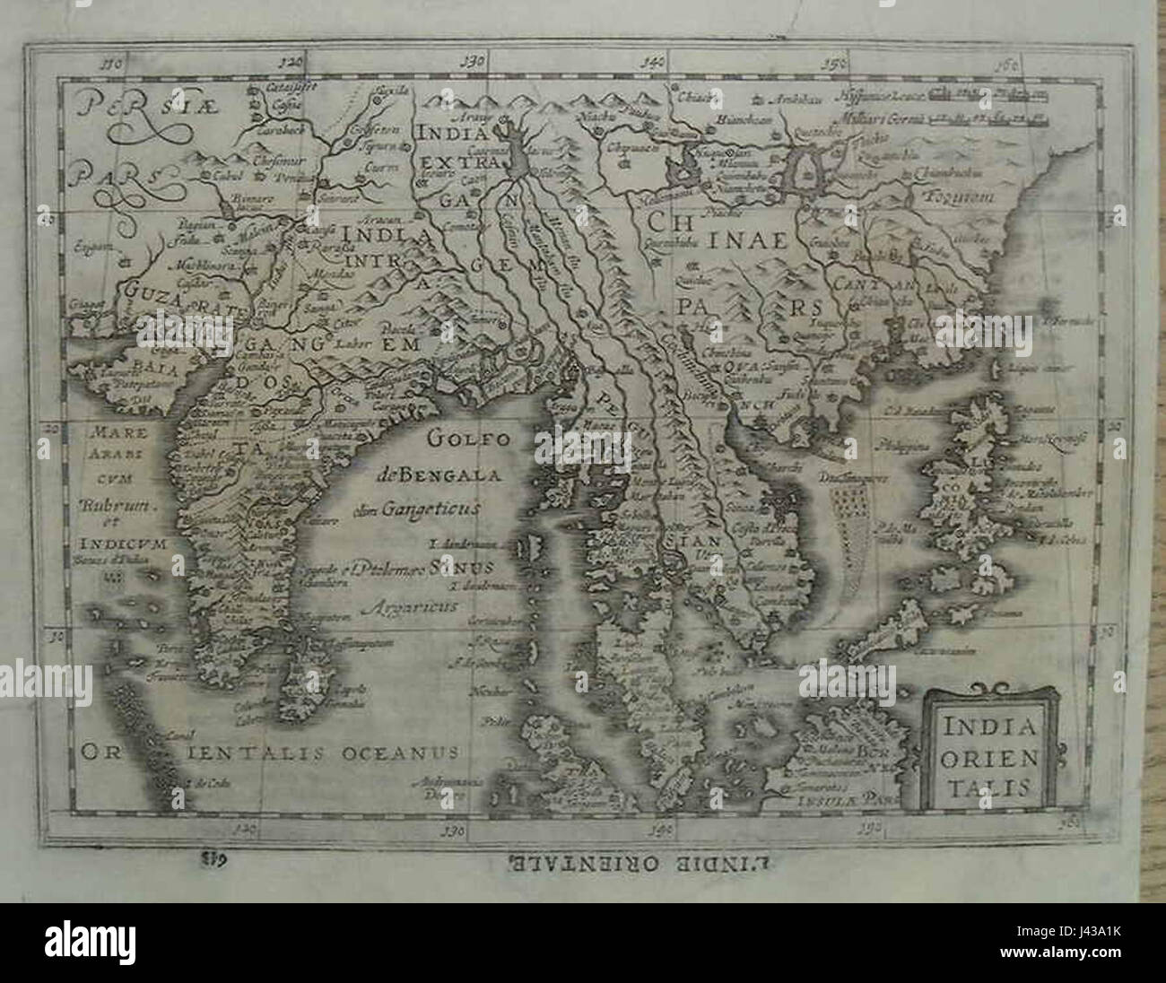 Map of India by Gerard Mercator Stock Photo - Alamy