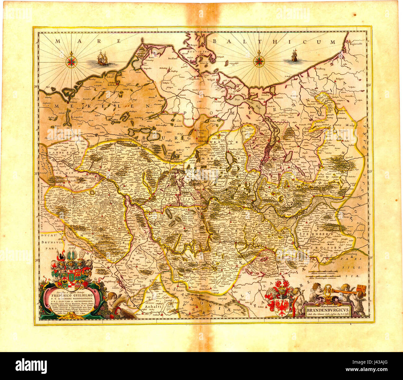 This historical map of Brandenburg from 1662 shows the region's ...