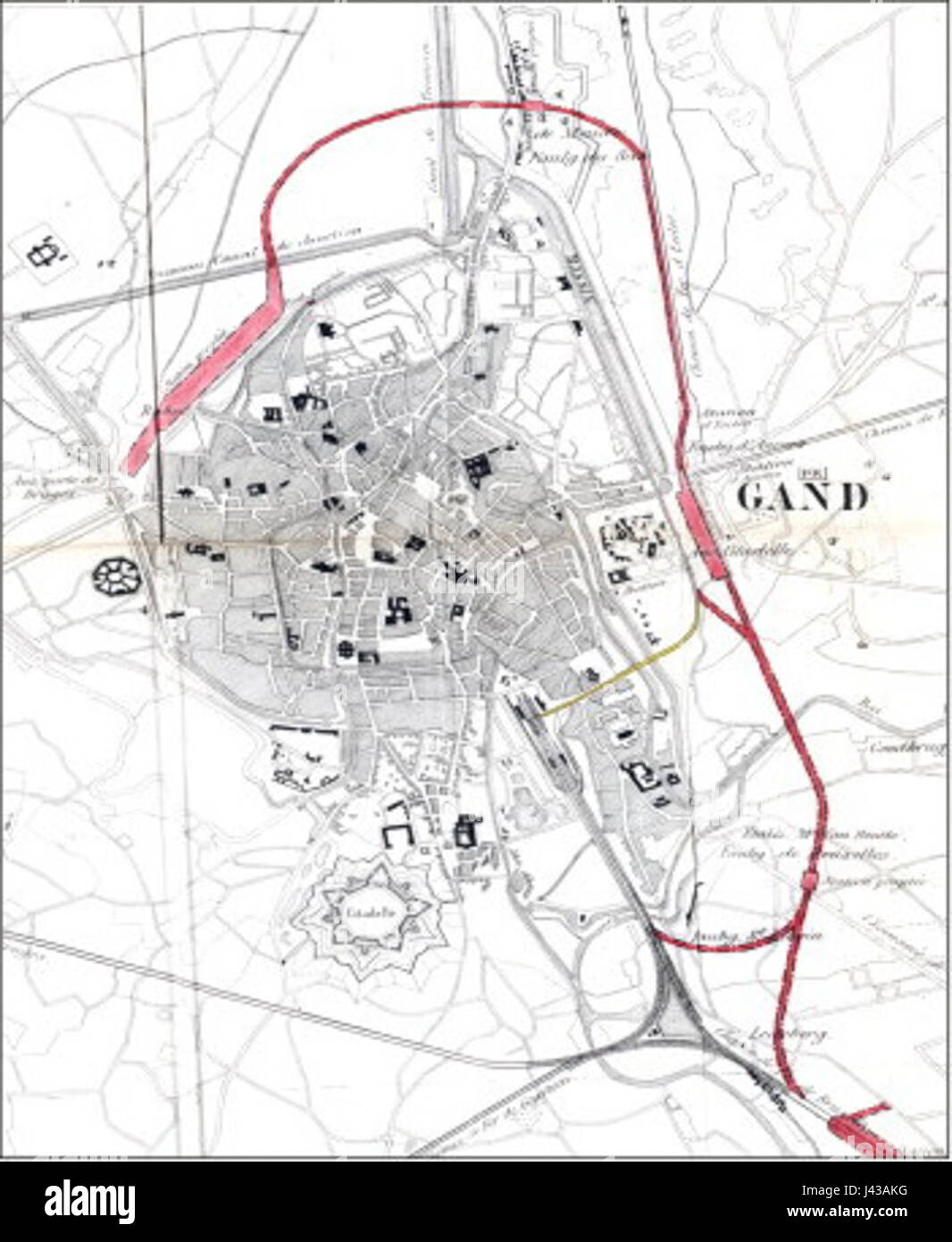 Ghent city map belgium hi-res stock photography and images - Alamy