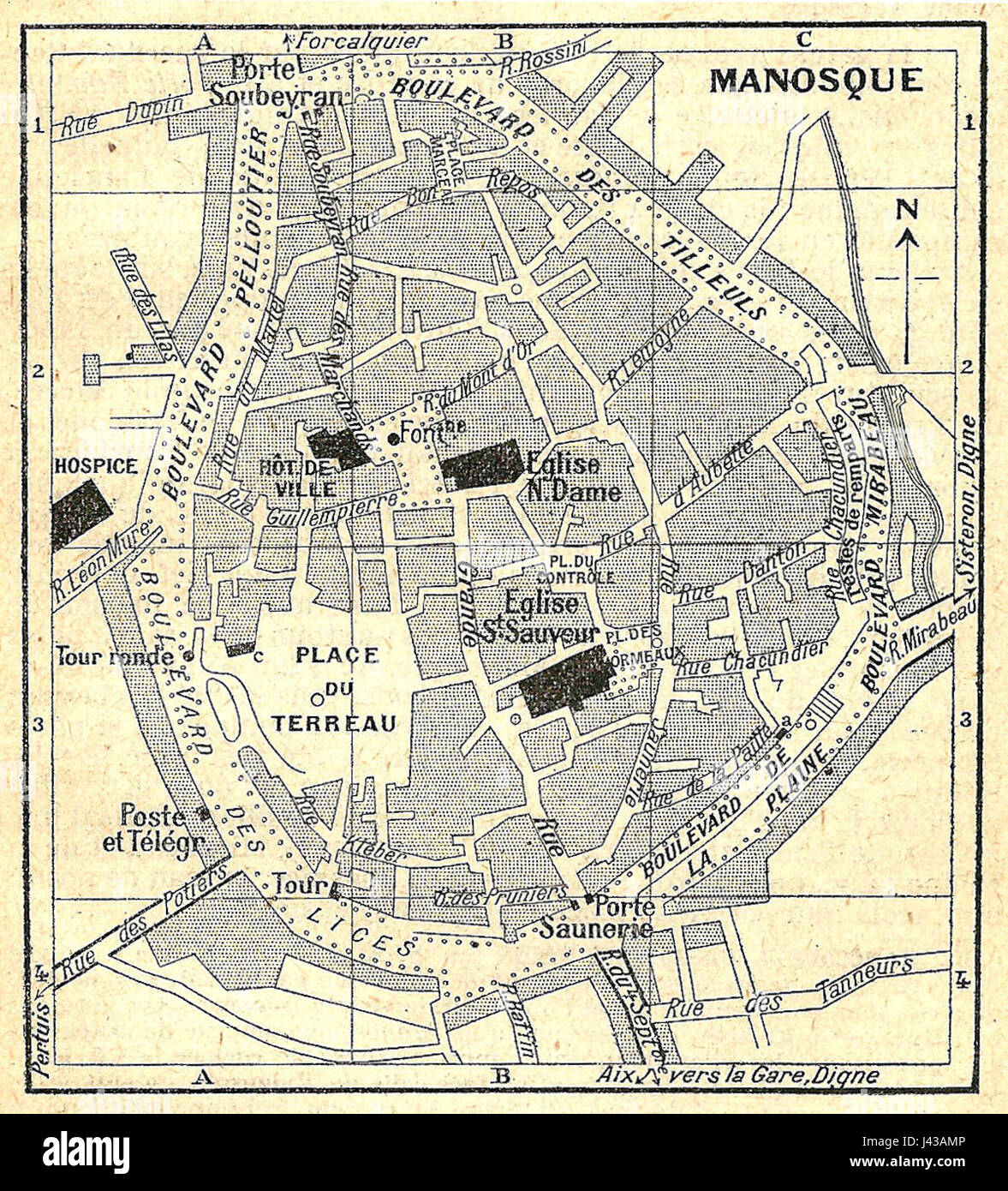 Manosque 1921 Carte 22 Stock Photo - Alamy