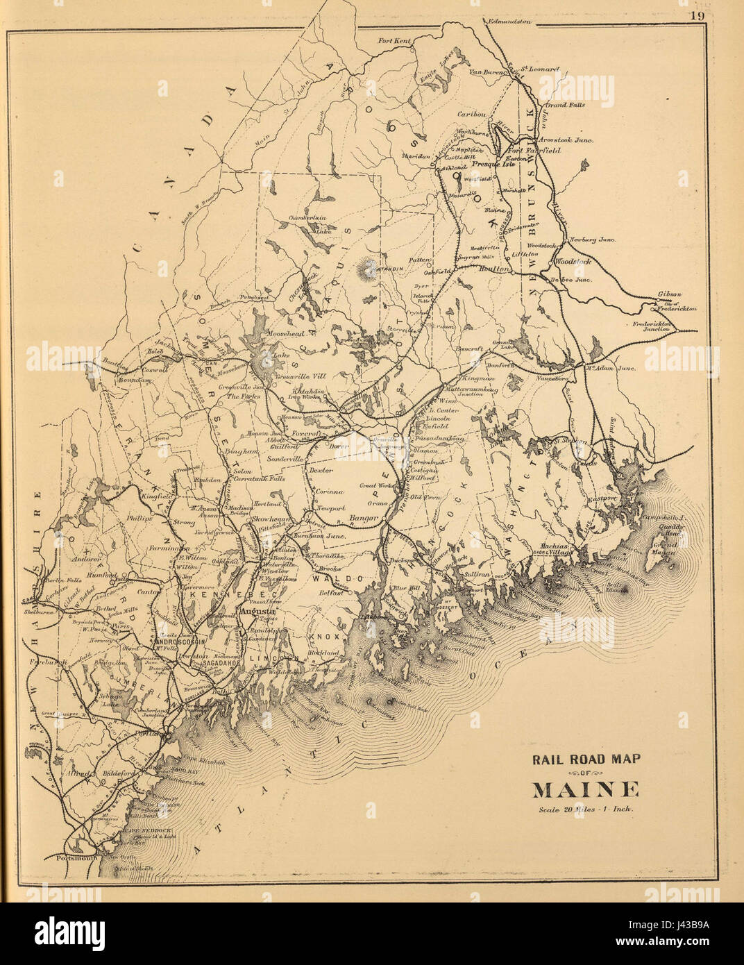 Maine Historic Map High Resolution Stock Photography and Images - Alamy