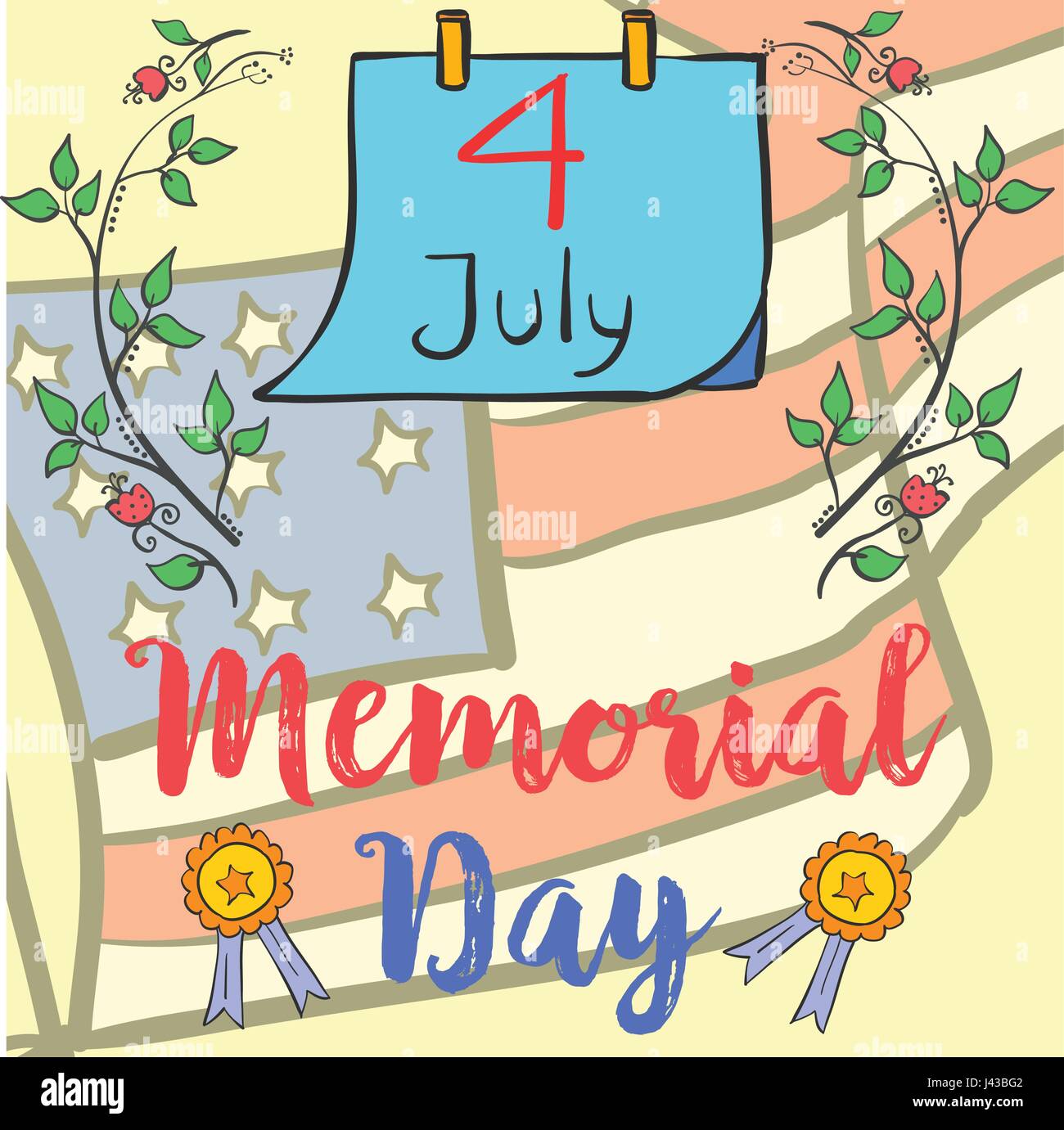 Doodle of memorial day style hand draw Stock Vector Image & Art - Alamy