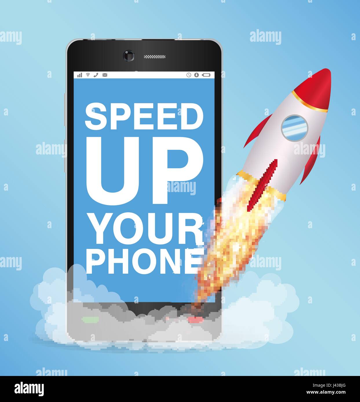 Smart phone rocket speed hi-res stock photography and images - Alamy