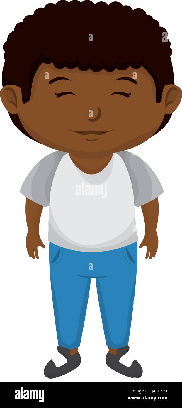 happy little black boy character Stock Vector Image & Art - Alamy