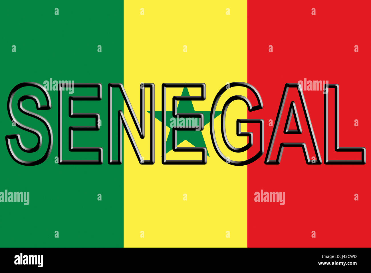 Illustration of the national flag of Senegal with the country written ...