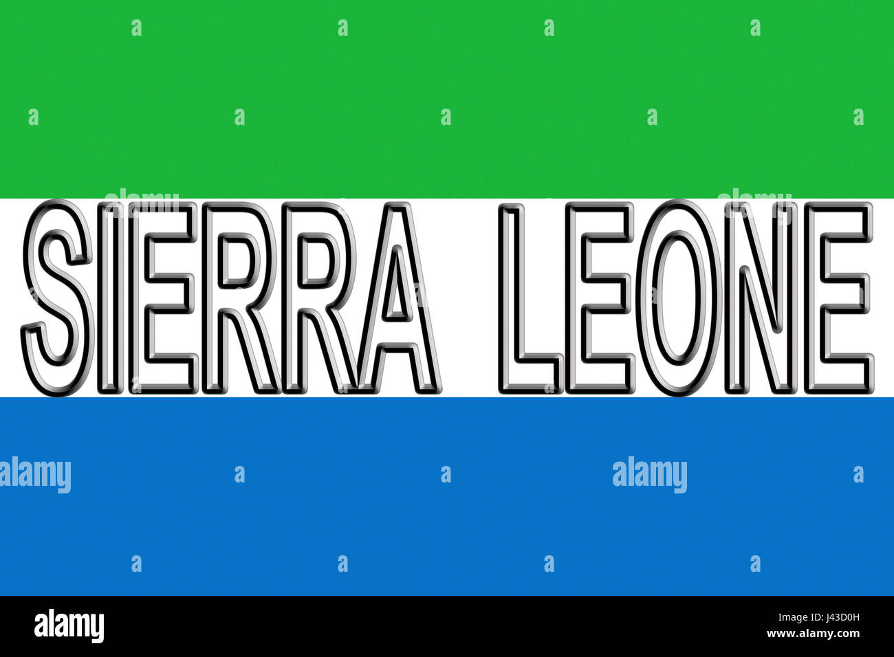 Illustration of the national flag of Sierra Leone with the country ...