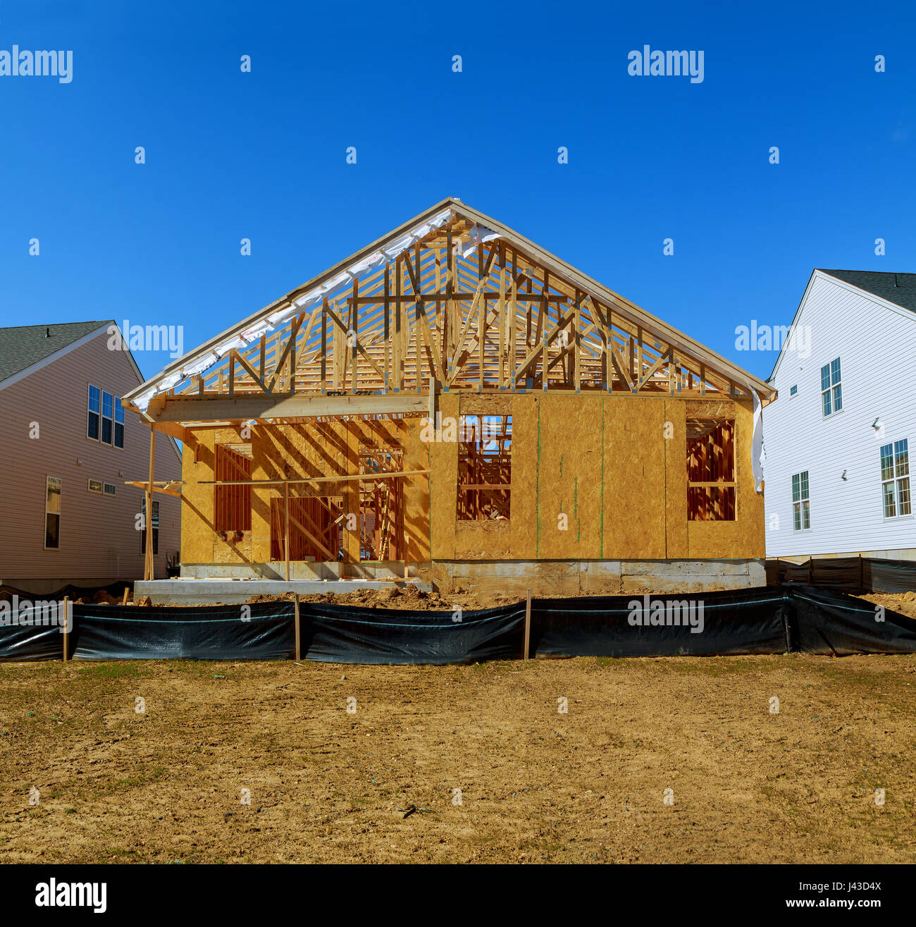 Desert construction of new homes in The new building house Stock Photo ...