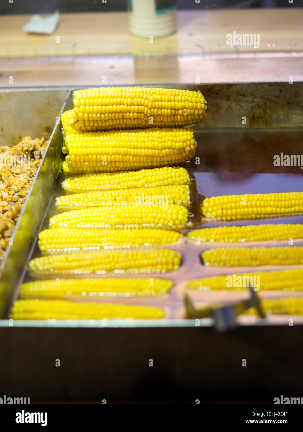 Cooked corns ready to serve at the European Nations Street Food ...