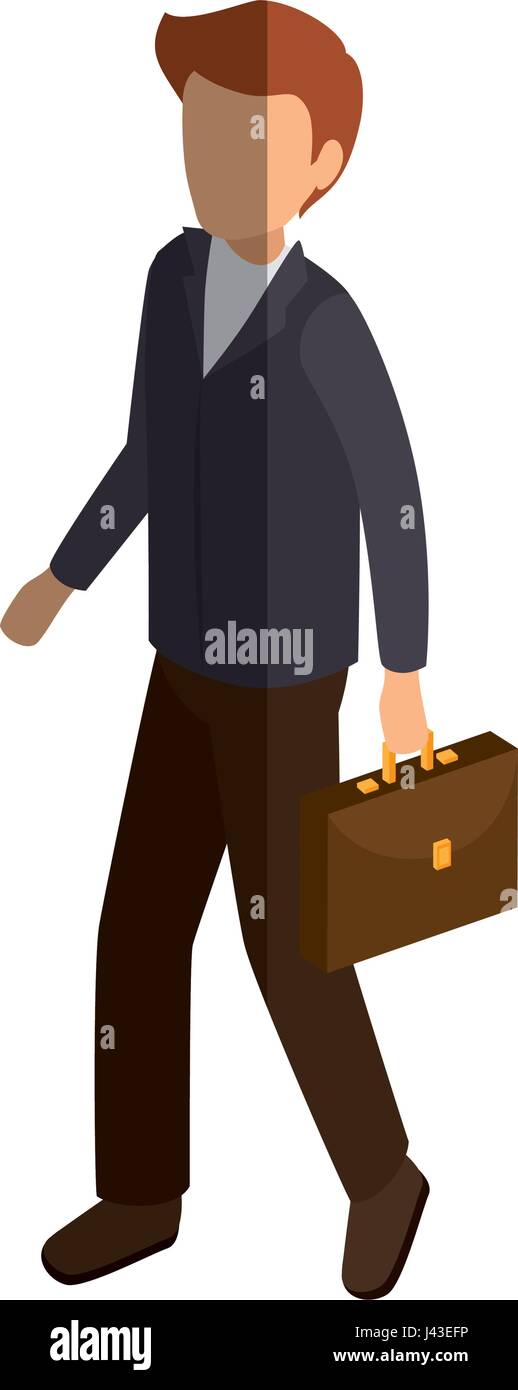 businessman isometric avatar character with portfolio Stock Vector ...