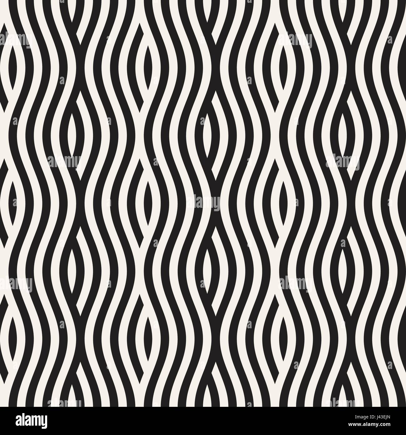 Abstract geometric pattern with wavy lines. Interlacing rounded stripes ...