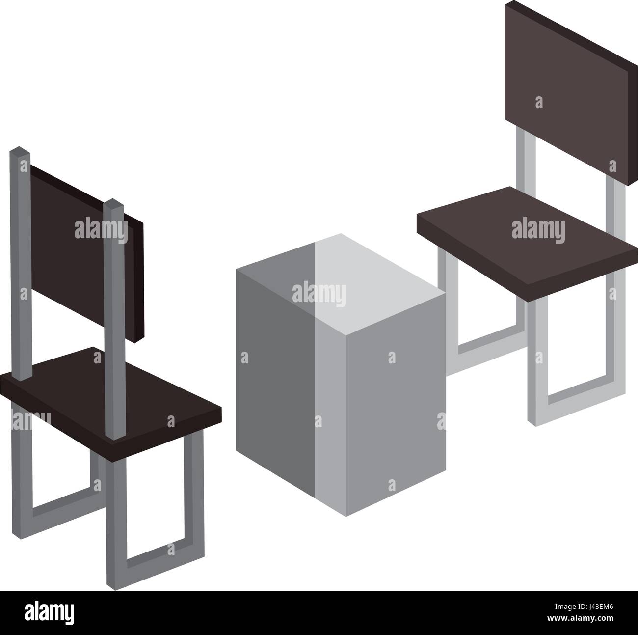 table with chair isometric Stock Vector Image & Art - Alamy