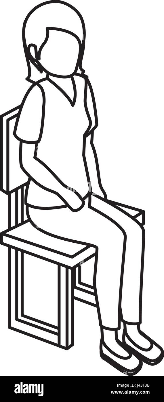 businesswoman isometric avatar character sitting Stock Vector Image ...