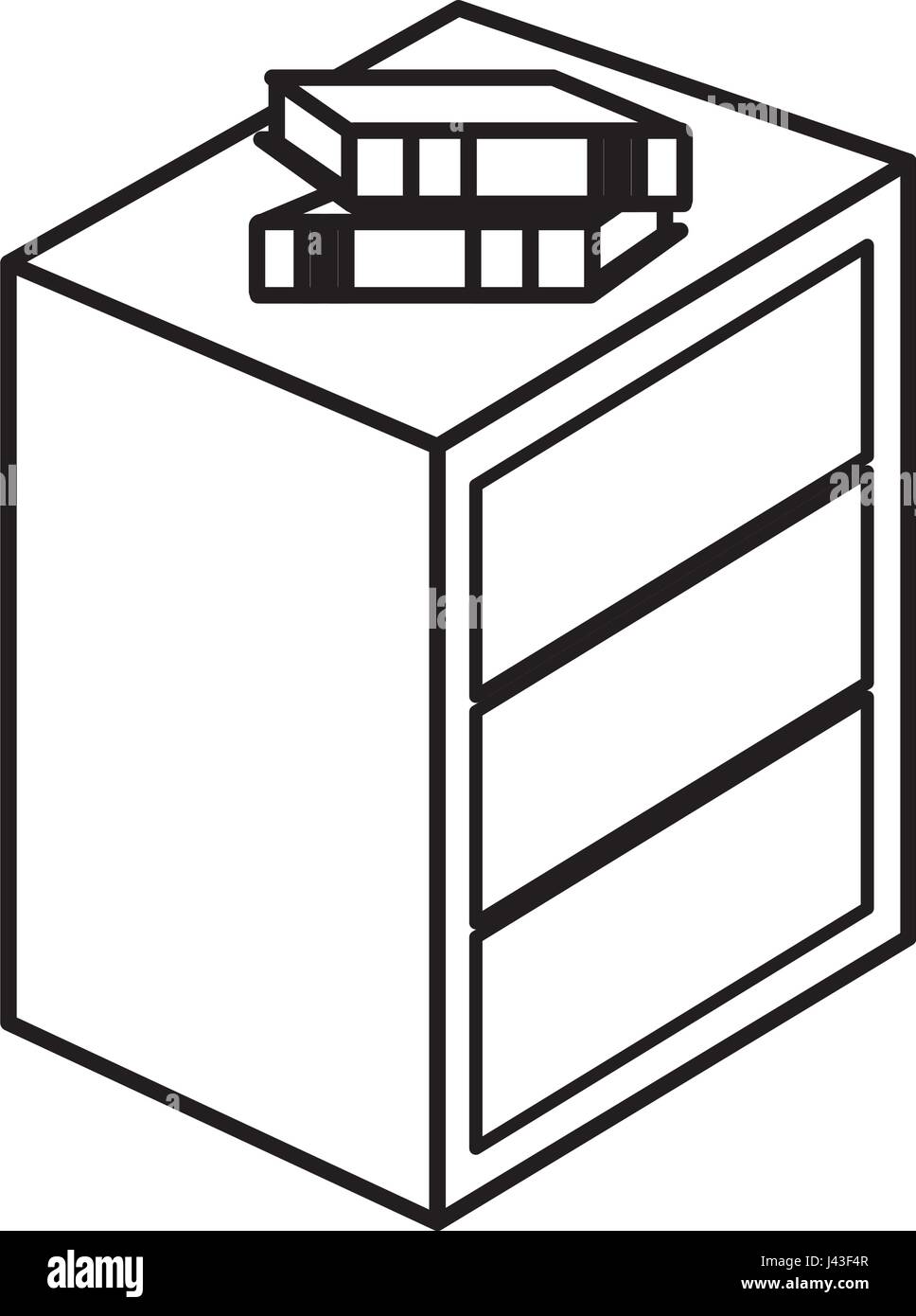 Bedside table with drawers and books Stock Vector Image & Art - Alamy