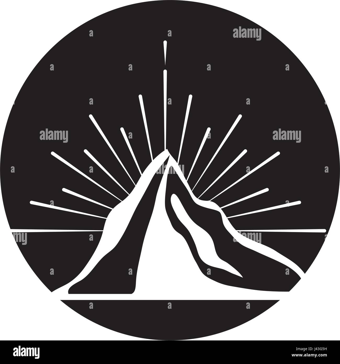 Mountain peak emblem icon Stock Vector Image & Art - Alamy