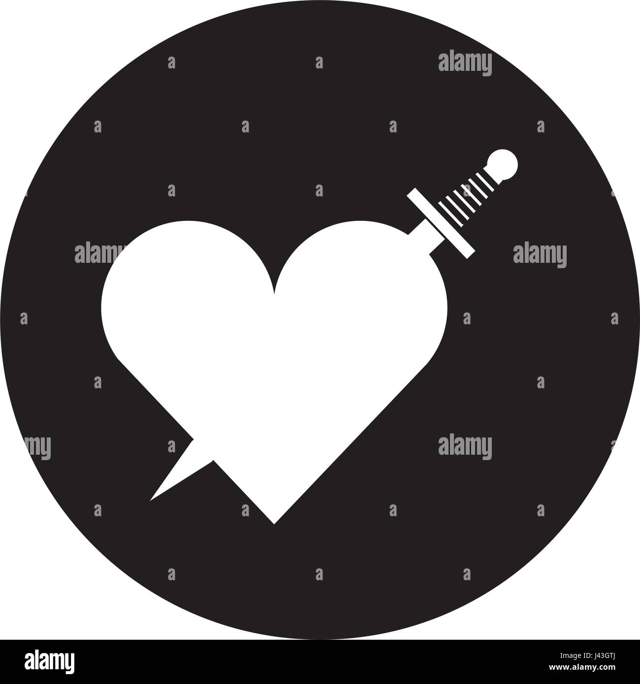 heart love with sword romantic icon Stock Vector Image & Art - Alamy