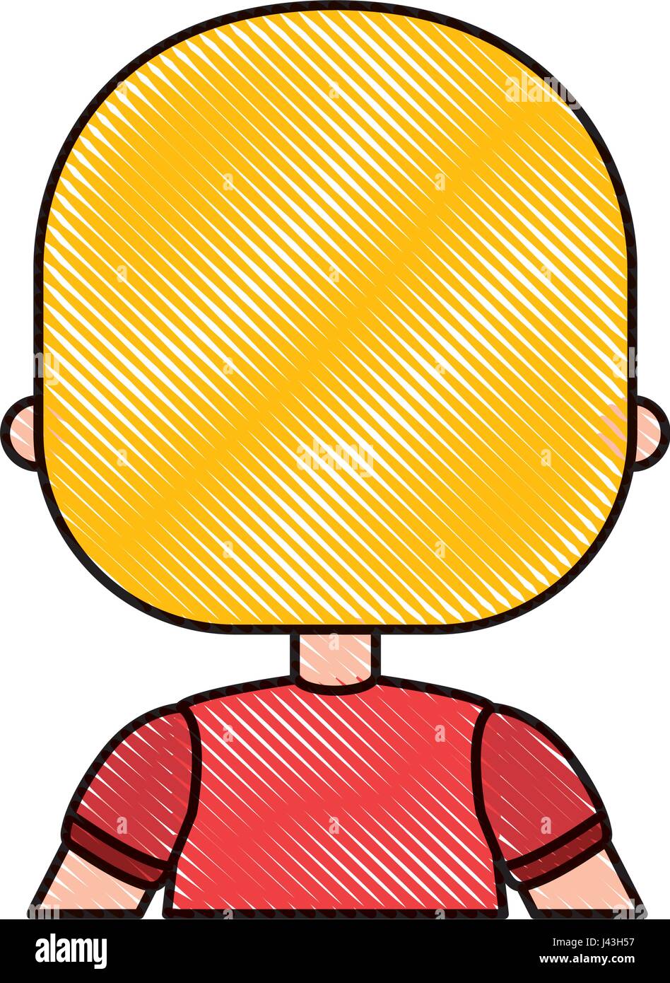 cute little boy with back character Stock Vector Image & Art - Alamy