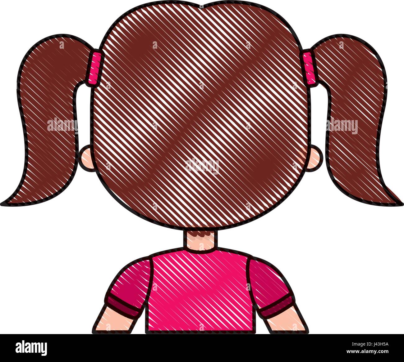 cute little girl with back Stock Vector Image & Art - Alamy