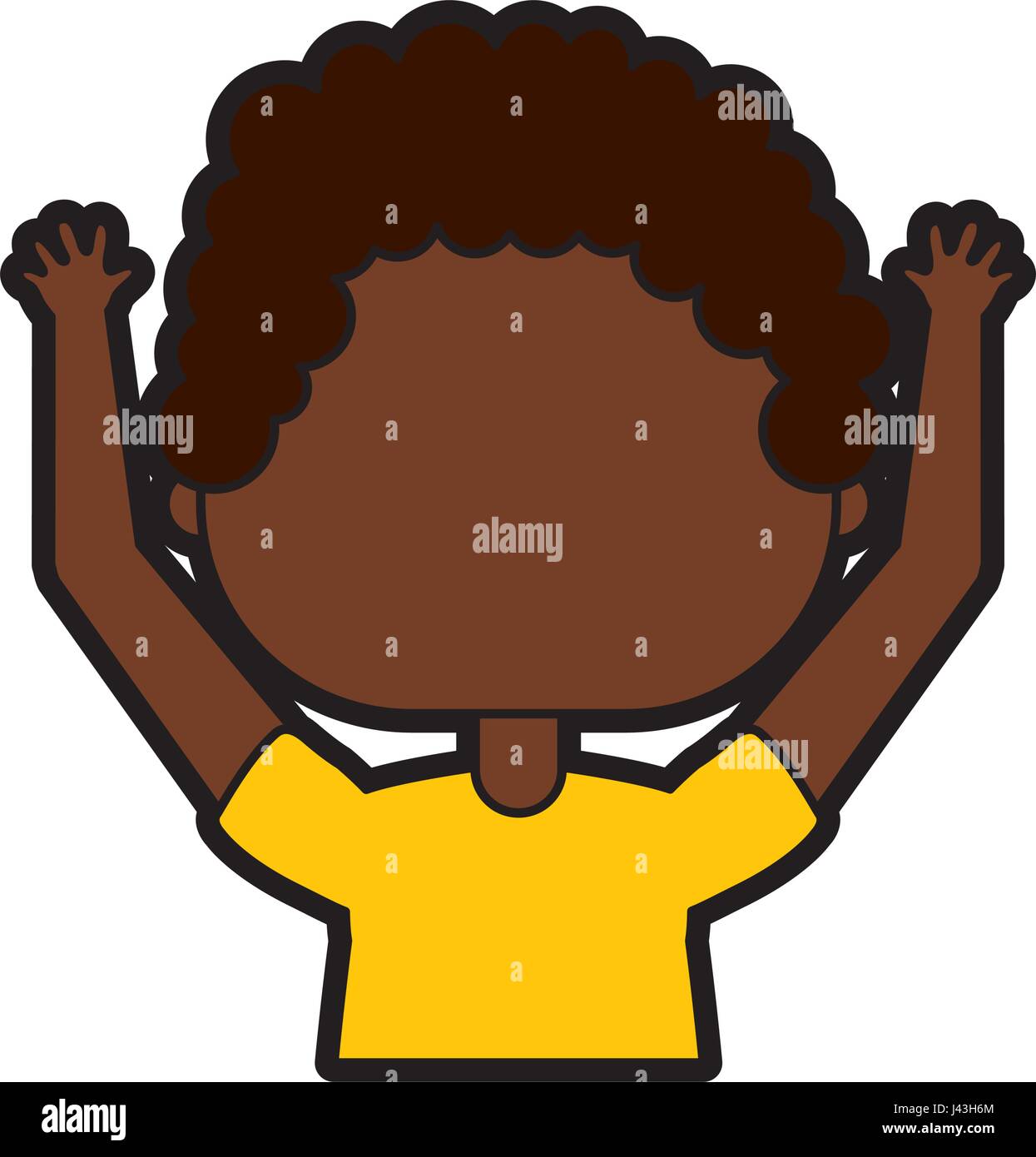 cute little boy with hands up character Stock Vector Image & Art - Alamy