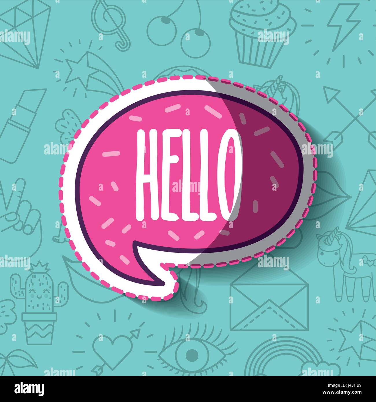 girly icon over background image Stock Vector Image & Art - Alamy
